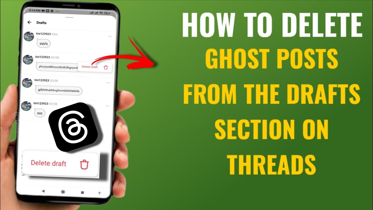 How to Delete Ghost Posts from the Drafts Section on Threads App | English