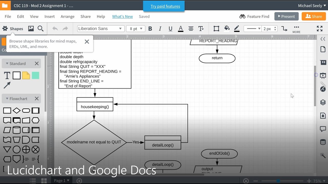 Python - Lesson #5 - Lucidchart and Google Docs