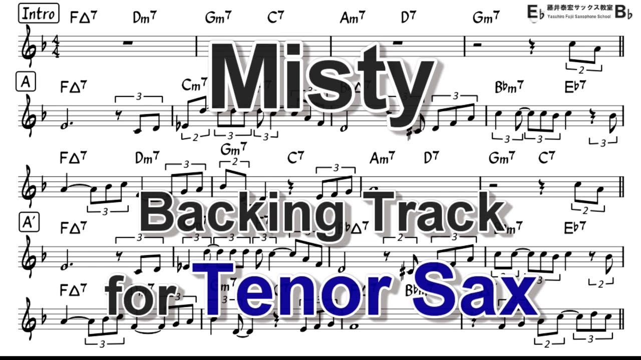Misty - Backing Track with Sheet Music for Tenor Sax