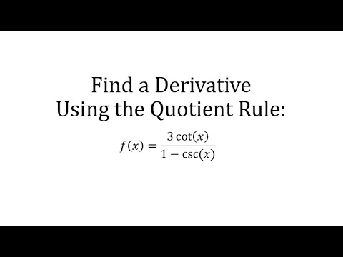 Quotient Rule Derivative Quotient Rule