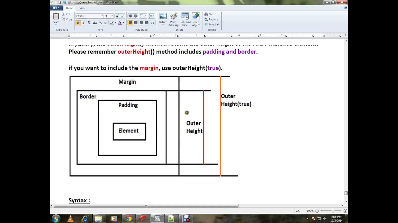 JQUERY OUTERHEIGHT METHOD DEMO