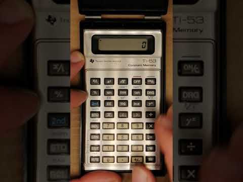 Texas Instruments vintage TI-53 calculates square root of 100 with Babylonian method