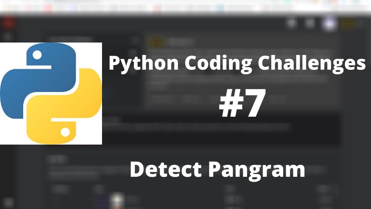 Python Coding Challenge #7: Detect Pangram