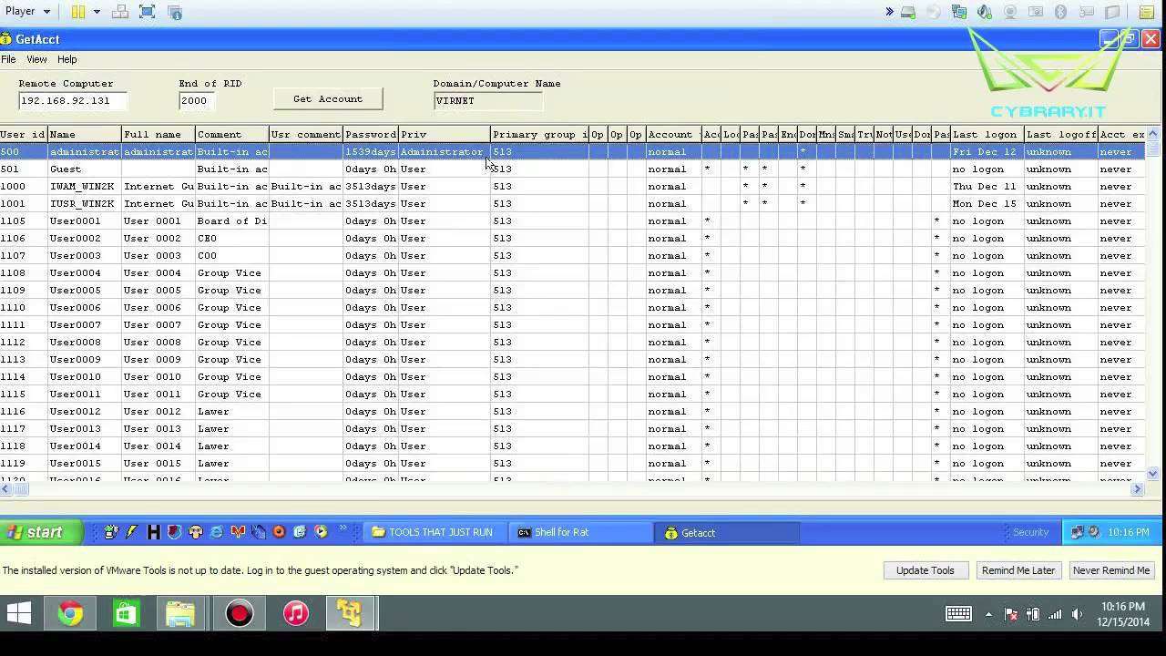 [M04] Enumeration - GetAcct