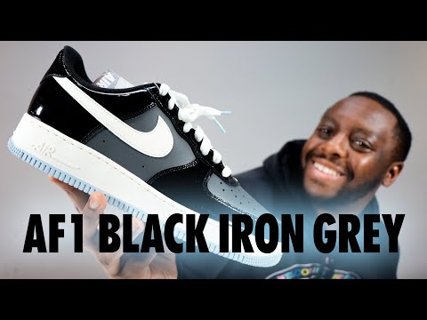 Nike Air Force 1 Black Iron Grey Patent On Foot Review QuickSchopes 818 Schopes 4K IB7676 001