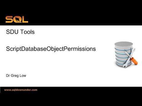 SDU Tools 104 Script SQL Server Database Object Permissions