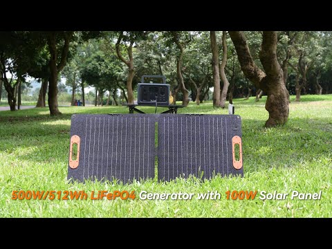 ALLWEI 500W Solar Generator with 100W Solar Panel