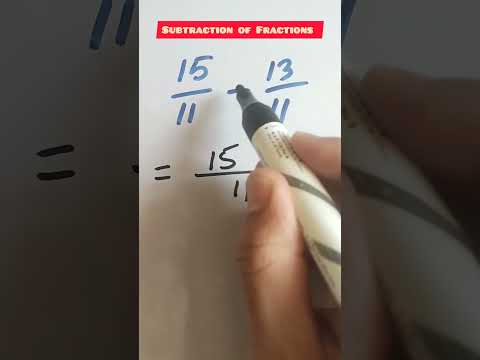 Subtraction of Fractions Same Denominators #maths