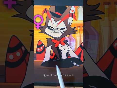 Husk from Hazbin Hotel | gender swapping ✨️ #hazbinhotel #art #drawing #diy #angeldust #craft
