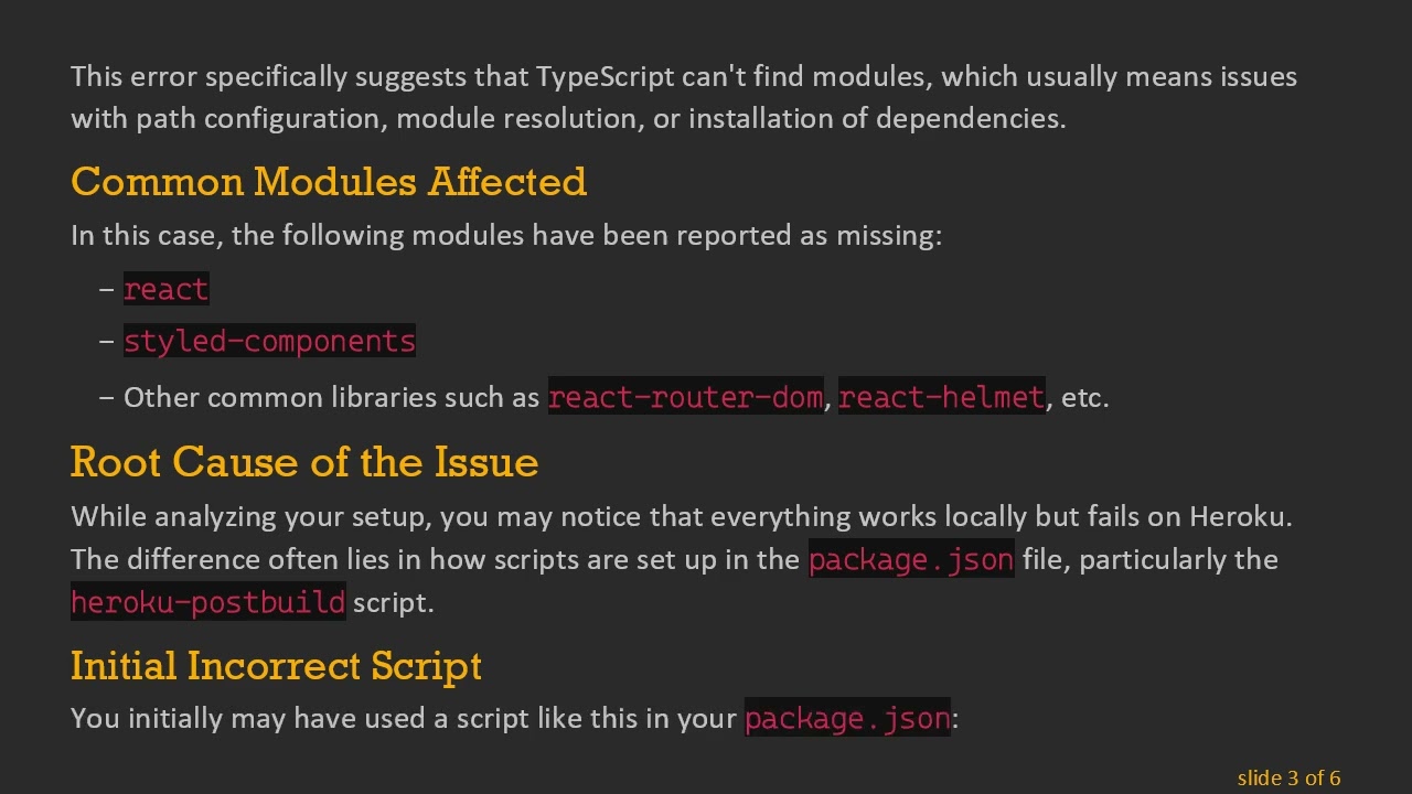 How to Fix TS2307: Cannot find module Error in Typescript React/NestJS App on Heroku