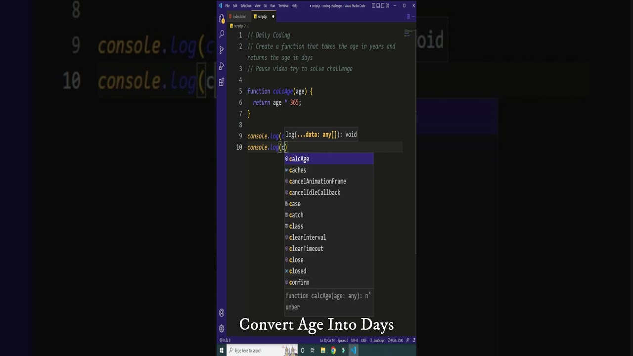 Javascript coding challenge - 19 #shorts