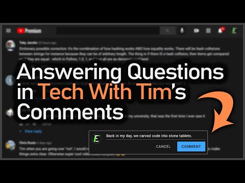 Answering Programming Questions in Tech With Tim's Comments