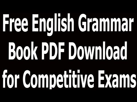 Free English Grammar Book PDF Download for Competitive Exams