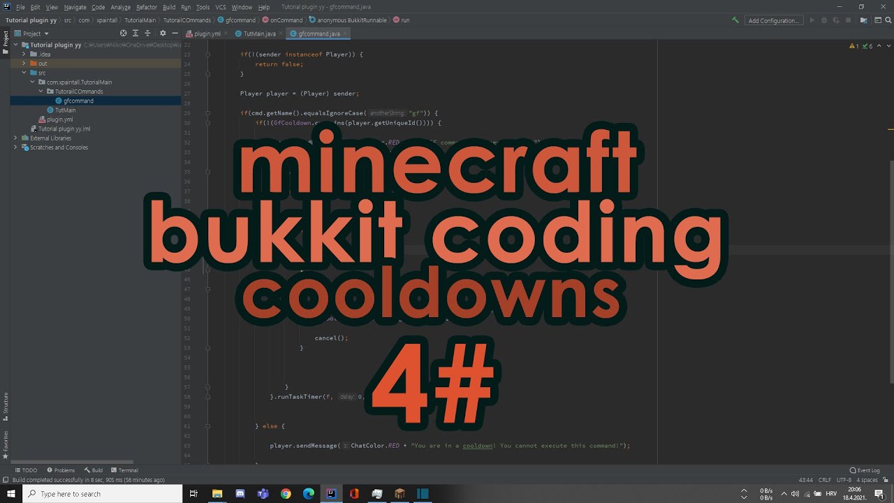 Minecraft Bukkit Coding 4# - Cooldowns!