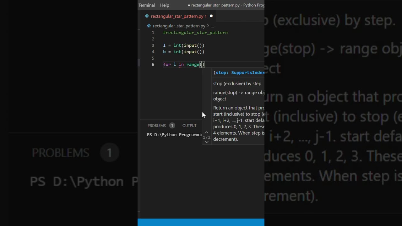 Print Rectangular Star (*) Pattern in Python  #Shorts #YTShorts #Python #PythonProgramming