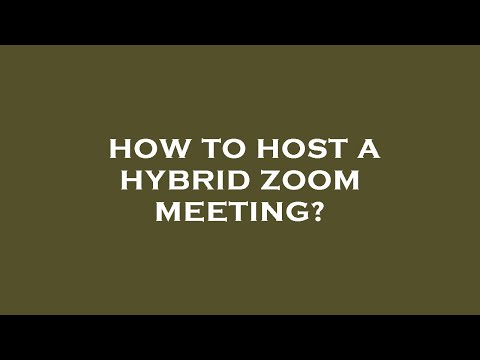 How to host a hybrid zoom meeting?