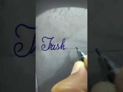 TRISHA NAME CALLIGRAPHY 🎯 COMMENT UR NAME #subscribe #shorts #2023 #viral