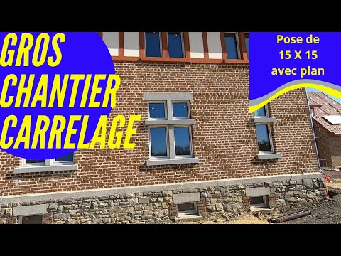 Pose carrelage 15 x 15 imitation carreaux de ciment sur plan