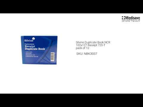 Silvine Duplicate Book NCR 102x127 Receipt 720 T pack of 12 NBK3037