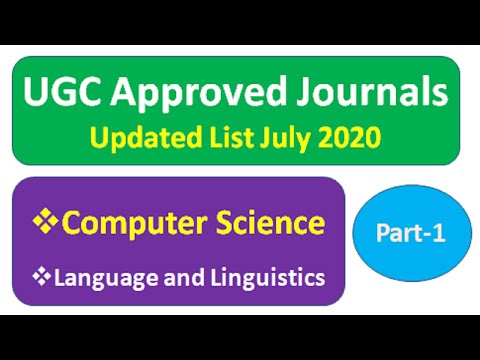 UGC Approved Computer Sc., Language Linguistics Journals |Ugc Care List Jul 2020 #languagelinguistic