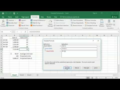 Using Excel's Evaluate Formula Tool To Troublshoot Formulas