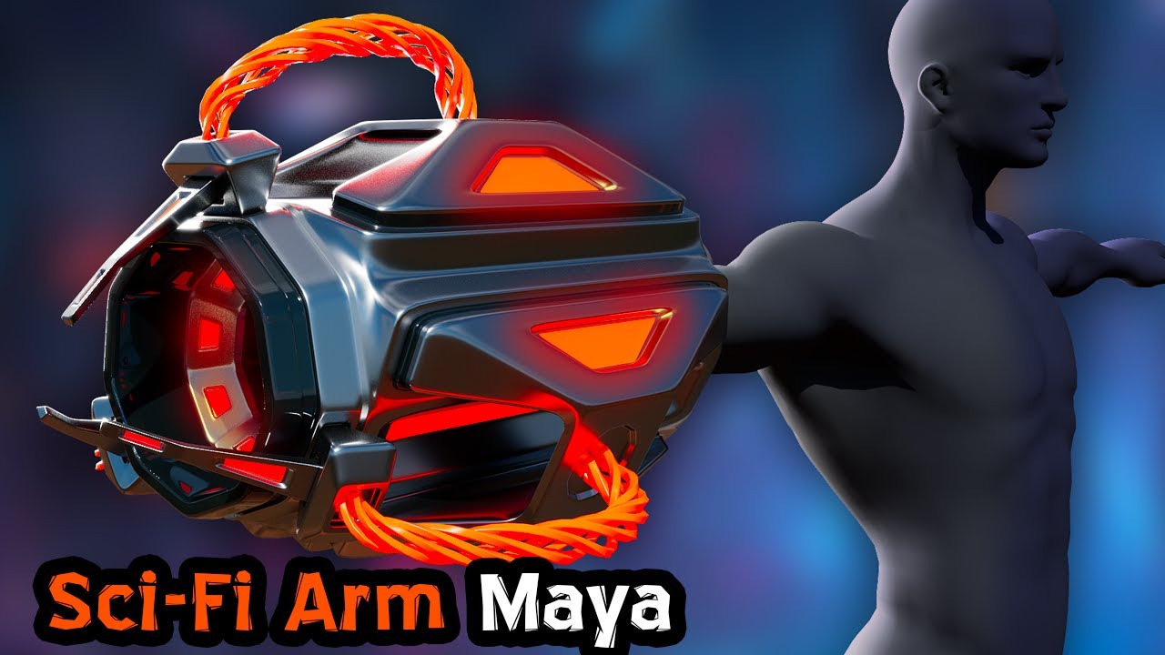 Sci-Fi Arm Blaster (Maya 3D Modeling Tutorial)