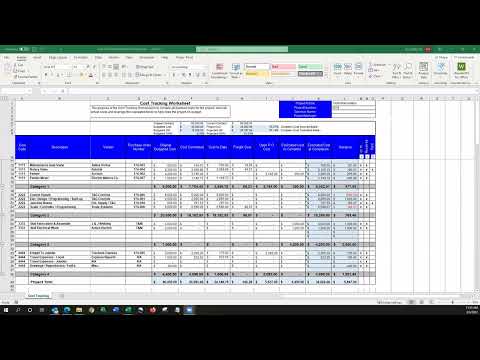 Project Cost Tracking Template