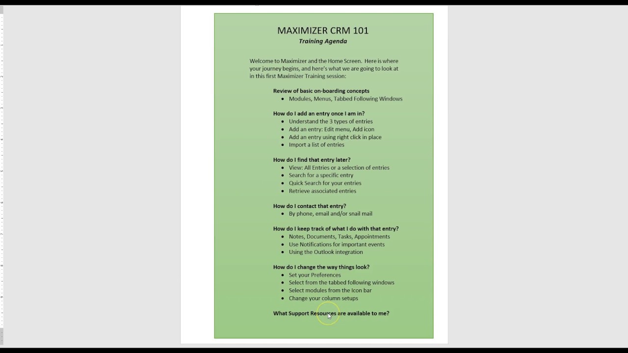 Maximizer CRM 101