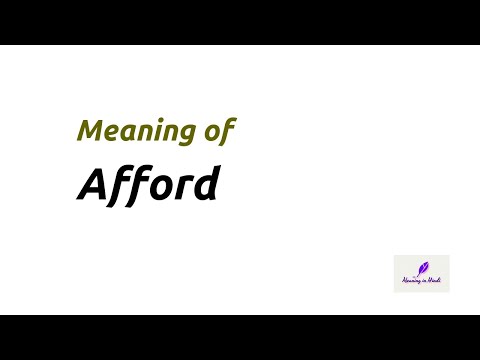 Meaning of "Afford" (Verb) in Hindi | Afford का मतलब हिंदी में