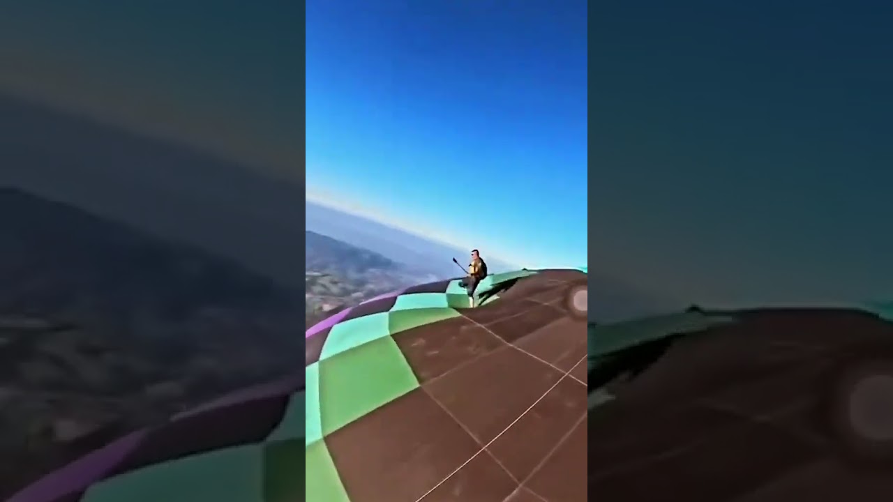 Terrifying moment parachutist falls from the top of hot air balloon