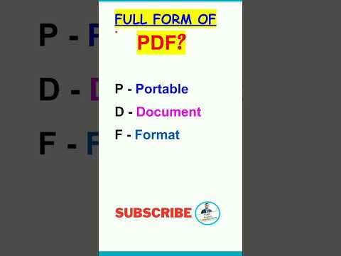 PDF Full form // What is full form of PDF // Learn English #pdf #fullform #english #shorts