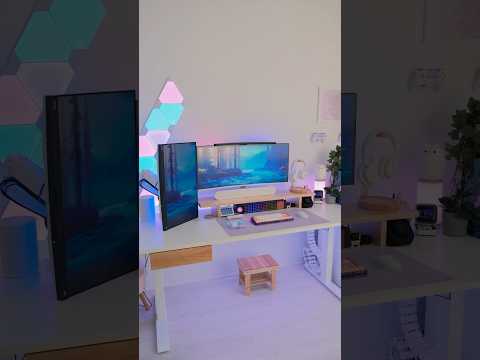 Cotton Candy Setup Vibes 🍬 Dual Monitor Standing Desk PC Build #setup #computersetup