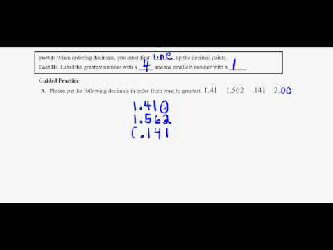 Ordering Decimals from Least to Greatest
