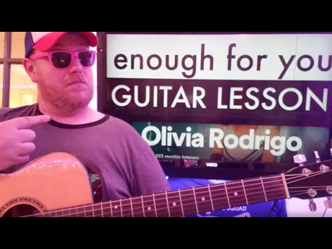 How To Play enough for you Guitar Olivia Rodrigo // easy guitar tutorial beginner lesson easy chords