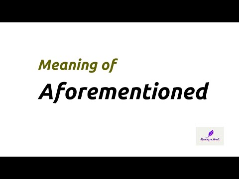 Meaning of "Aforementioned" (Adjective) in Hindi | Aforementioned का मतलब हिंदी में
