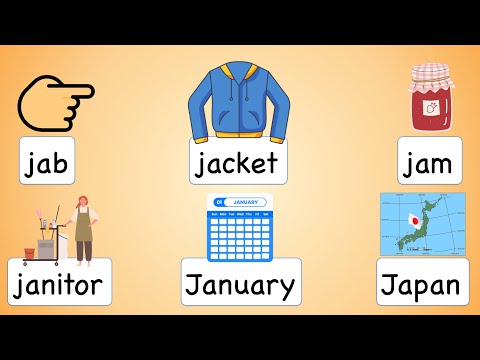 Words Beginning with /ja/ jab, jacket, jam, janitor; Phonics for Kindergarten through Second Grade