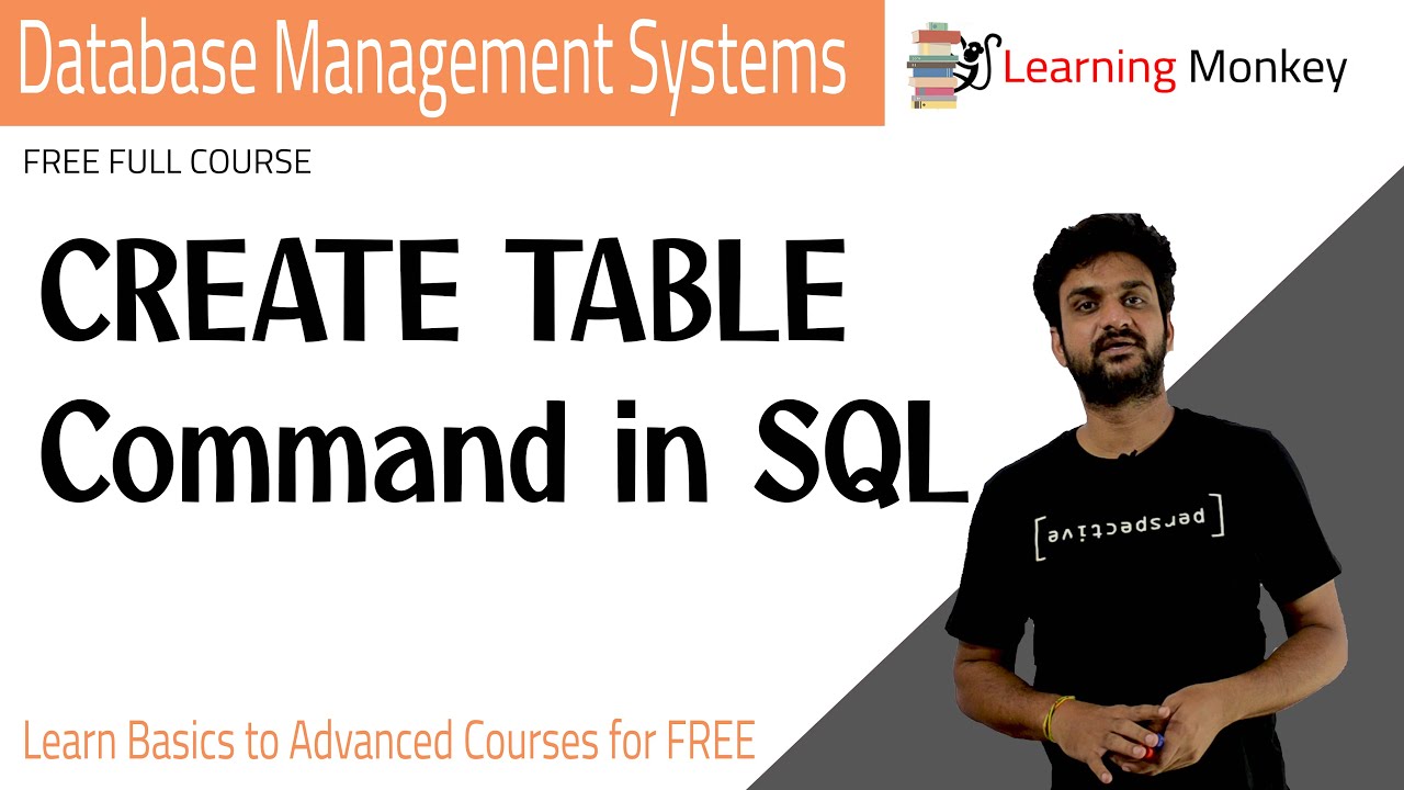 CREATE TABLE Command in SQL || Lesson 27 || DBMS || Learning Monkey ||