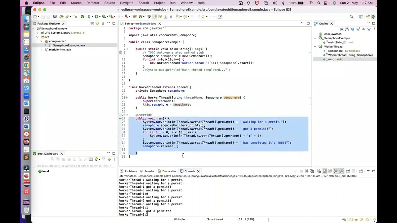 Java Semaphore example | semaphore java | Java Multithreading Semaphore | semaphore implementation