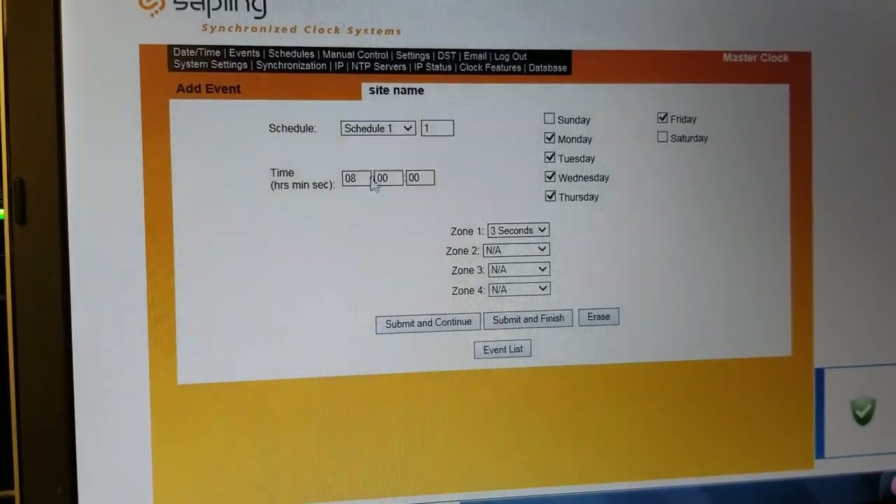 Sapling Network Master Clock (Telecor 2400IP)