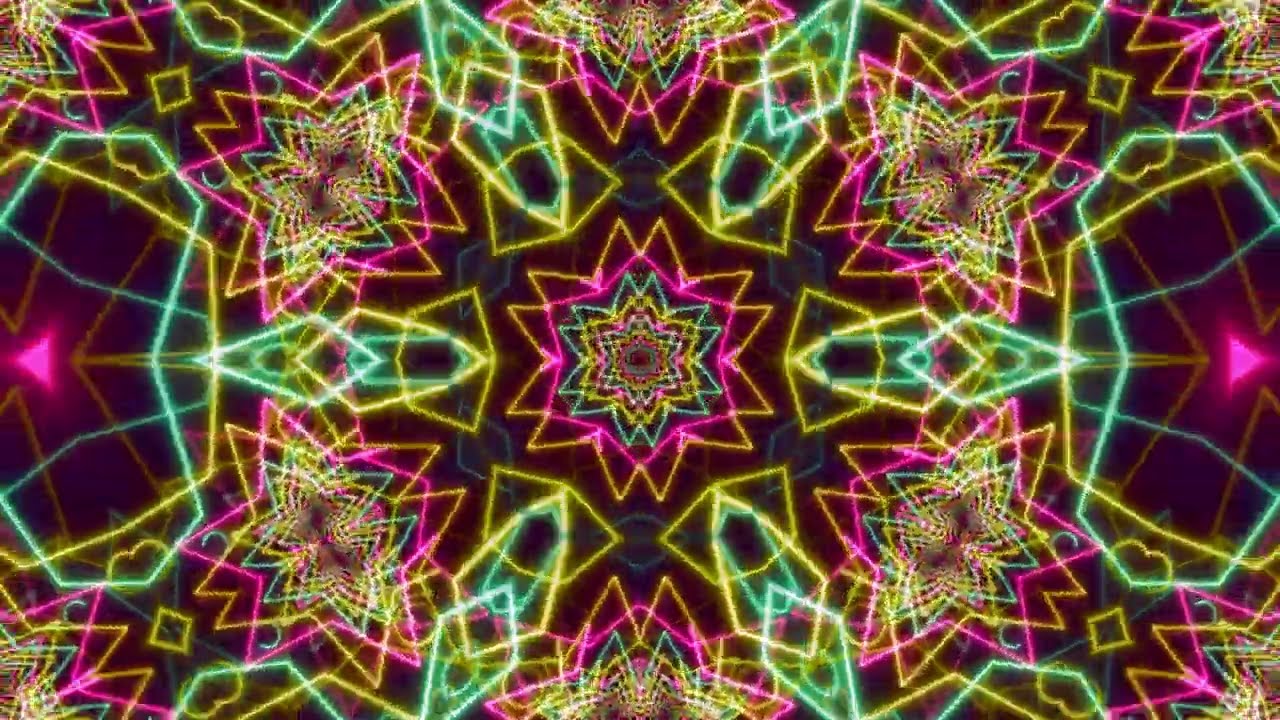 4K Neon Multicolored lines Background Animation 43