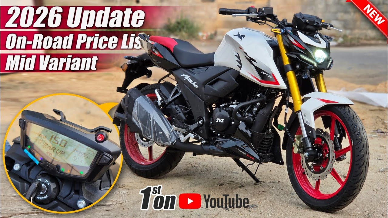 2026 TVS Apache RTR 160 4V ( Mid Variant ) USD with On-Road Price List & Mileage