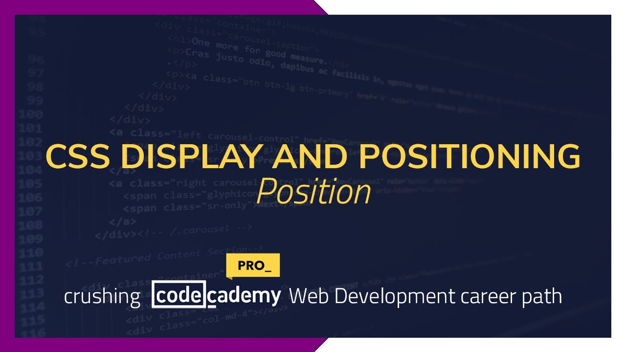 Crushing Codecademy PRO WEB DEVELOPMENT career path Challenge - Position