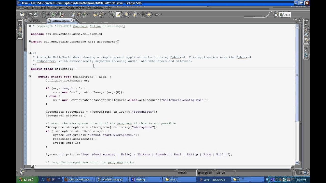 Speech Recognizer In Java - Sphinx 4 [HD]