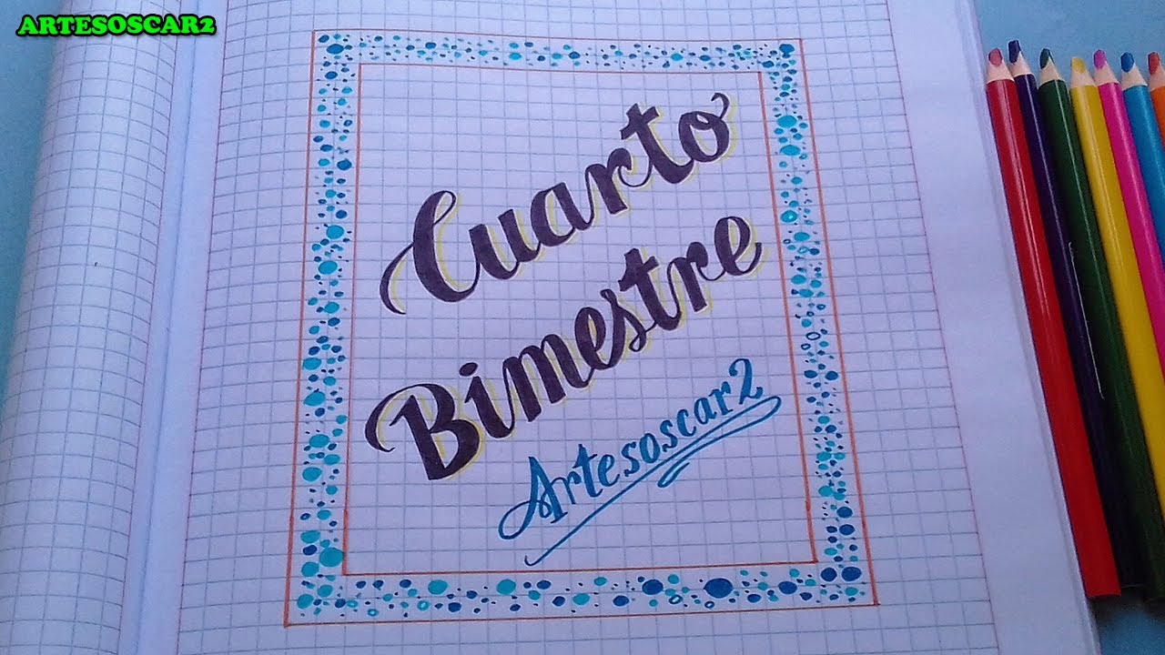 CARATULA para CUARTO BIMESTRE facil ✅