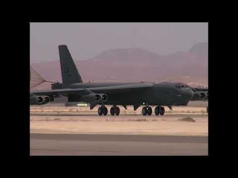 Nellis Airshow 2007 A great fly past & landing by a B 52H