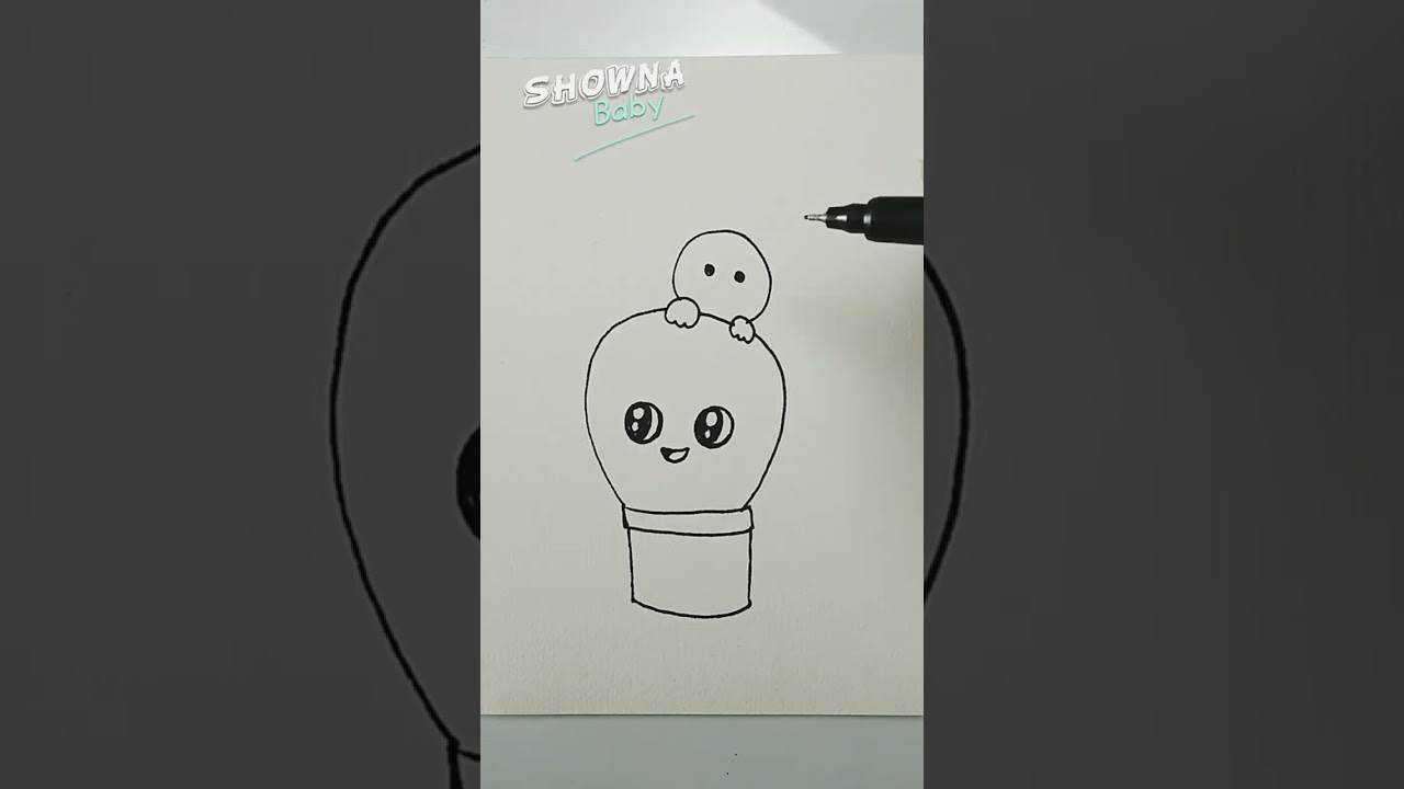 How to draw Cute Cactus for kids | #shorts