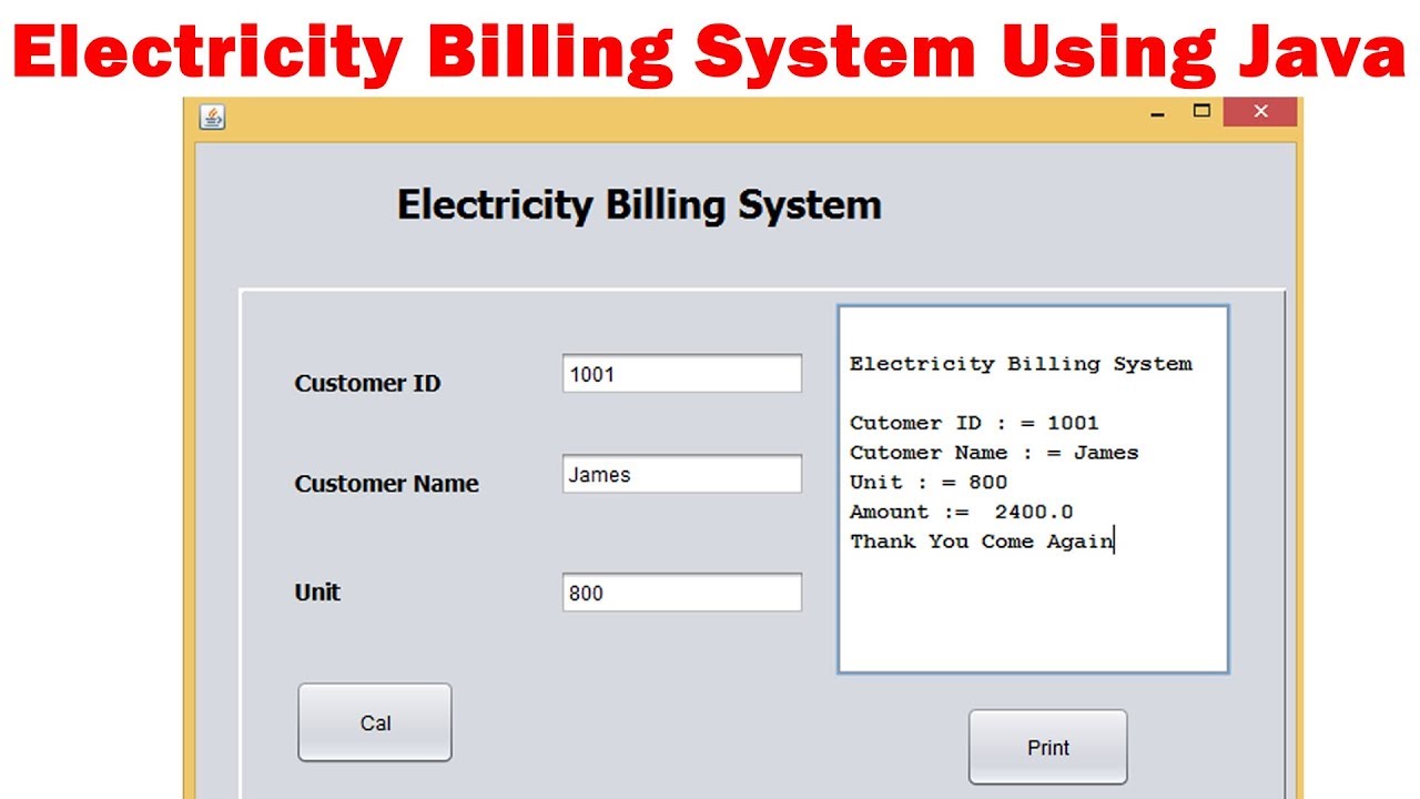 Electricity Billing System Using Java
