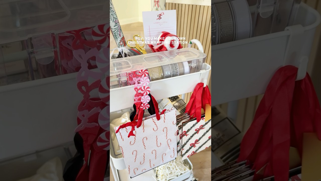 Create a gift wrapping station with me 🎁❤️ #giftwrapping #wrapping #amazonfinds #amazon #christmas