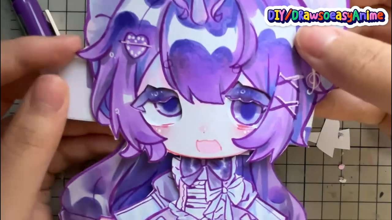 HOW TO MAKE PAPER DOLL GACHA MOVABLE (VIDEO NOT FAST FORWARD, REAL TIME, TUTORIAL, ASMR) | DIY