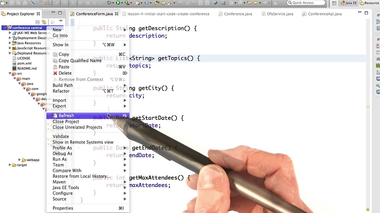 Code for Creating Conferences - Developing Scalable Apps with Java